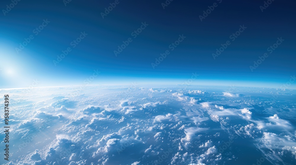 Show the horizon from a high-altitude aircraft, with a stunning ...