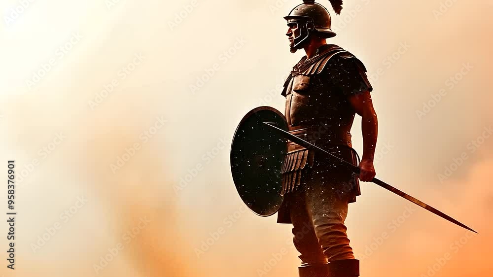 historically accurate profile illustration of a Roman soldier from ...