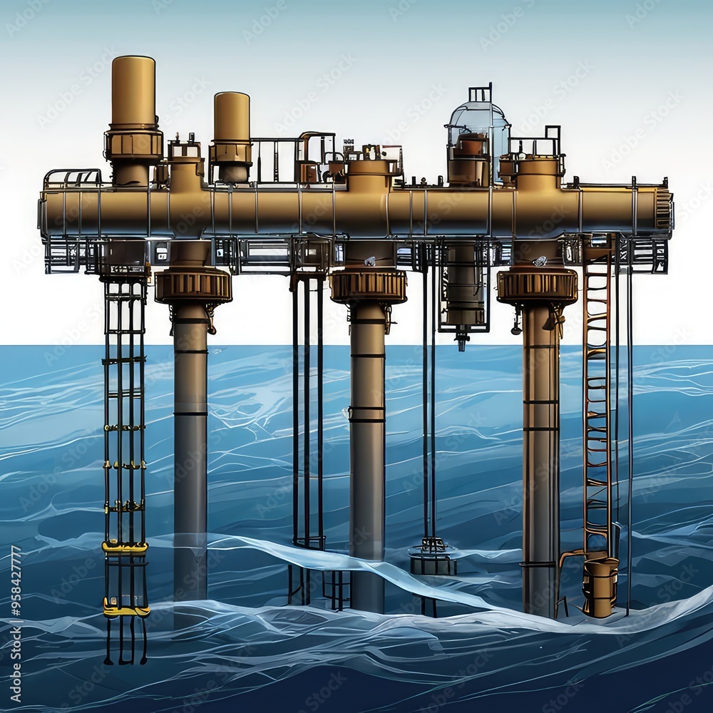 Pipeline system. Seamless pattern. Metal pipes isolated on white ...