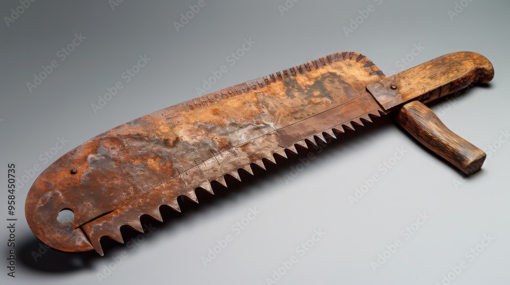 The saw's design, with its teeth angled for cutting, has remained ...