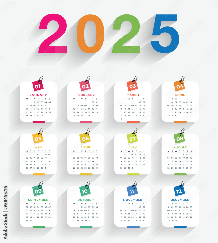 2025 Calendar, Calendar 2025, Calendar Design, 2025, wall calendar ...