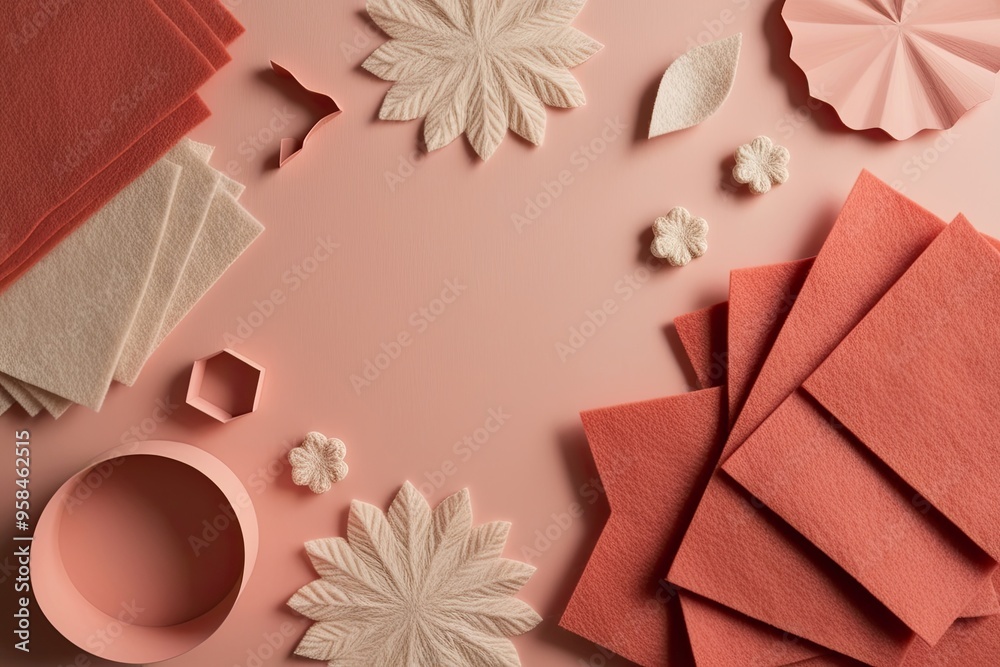 Chic Felt Paper Texture Background with Rustic Shapes and Soft Details ...