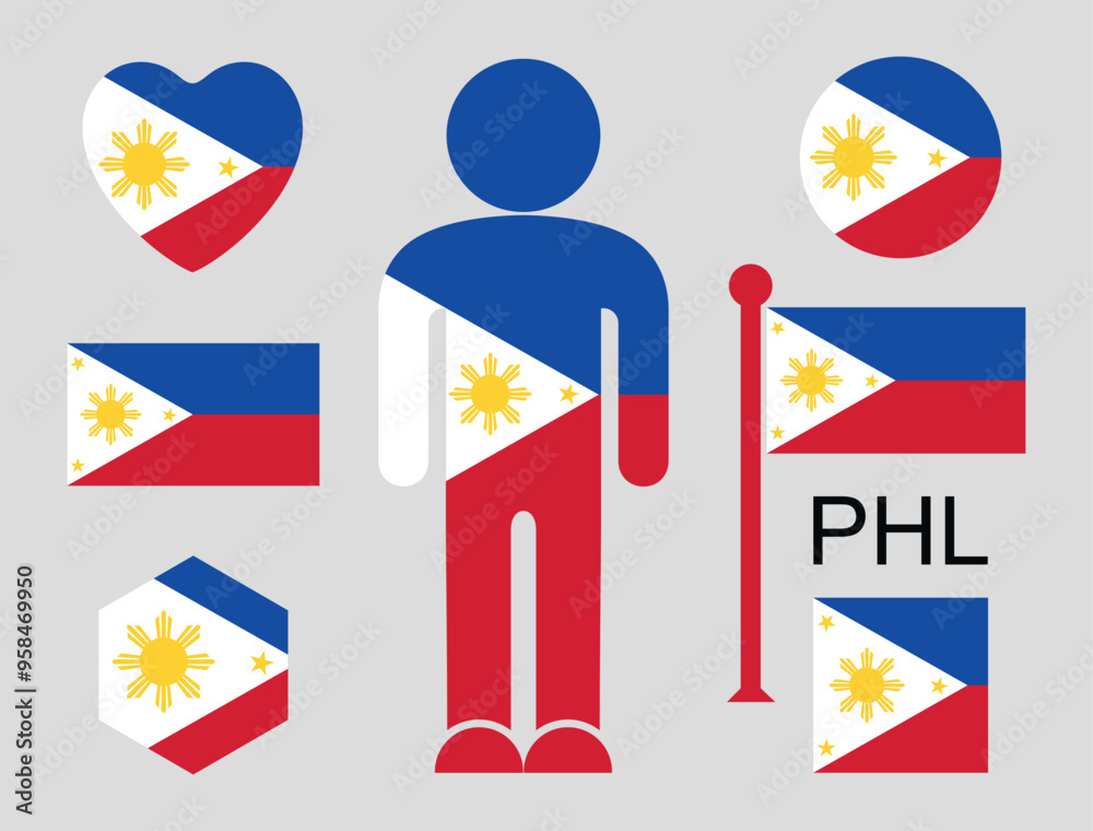 Philippine flag. Isolated Philippine flag on white background Stock ...