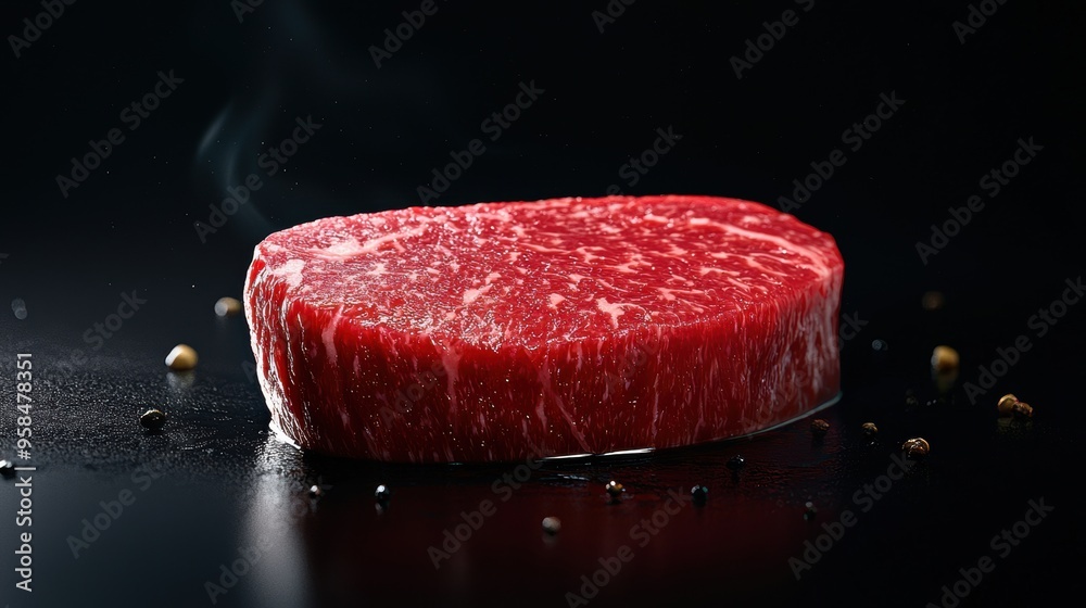 Authentic Wagyu steak, marbled with precision, elite dining, realistic ...