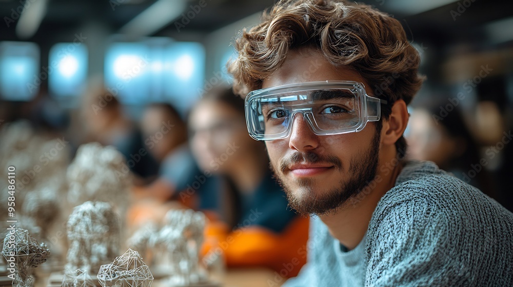 Augmented reality education a student interacting with 3D models and ...