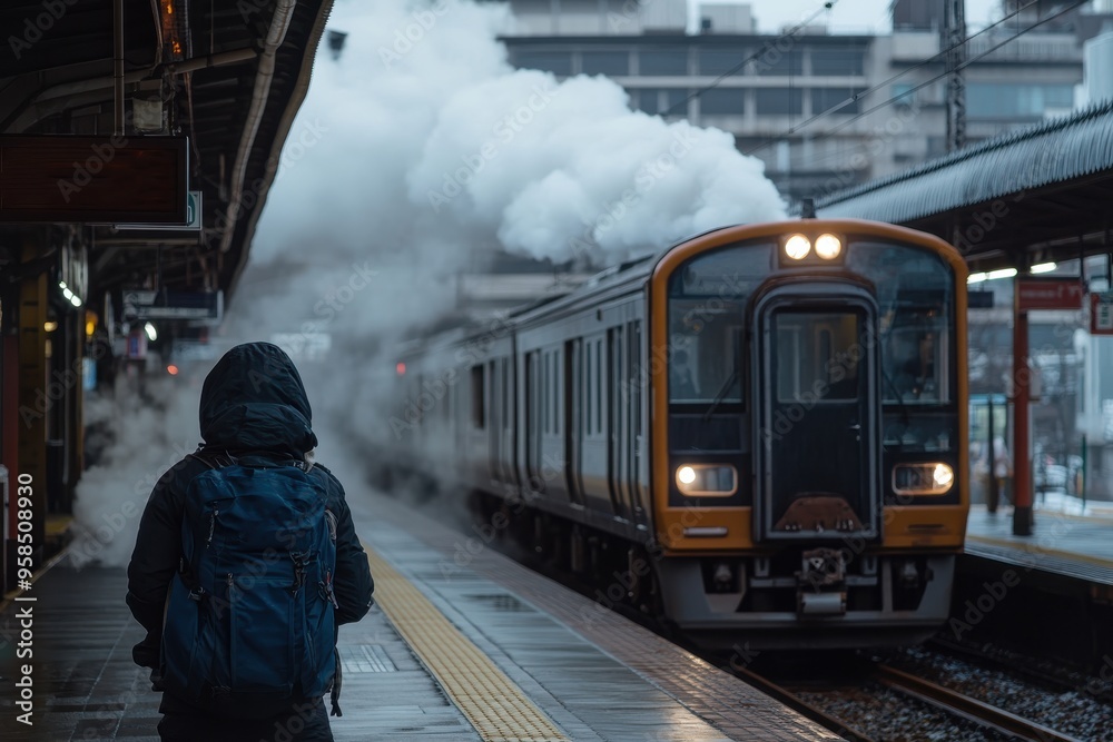 An affectionate elderly couple enjoys a relaxing moment in a hot tub, embracing and smiling at ...