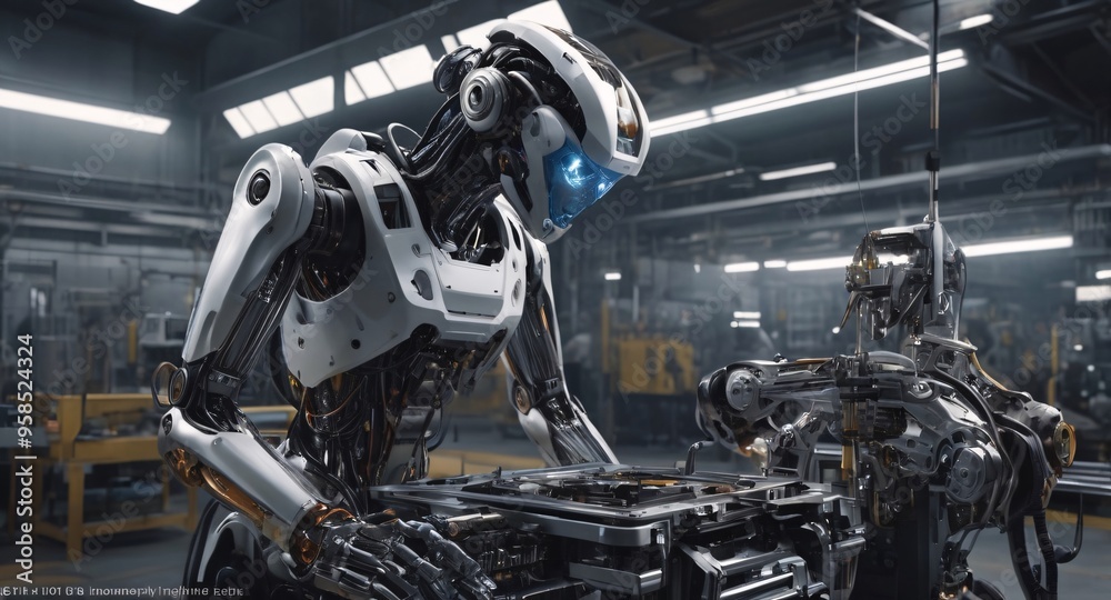 A futuristic metropolis where humans and robots live side by side ...