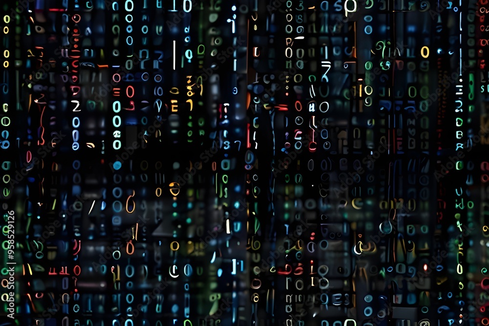 Abstract binary background for hackathon and other digital events ...