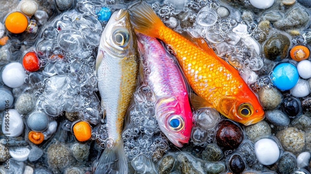 Microplastics found in the stomach of fish from a remote river, showing ...