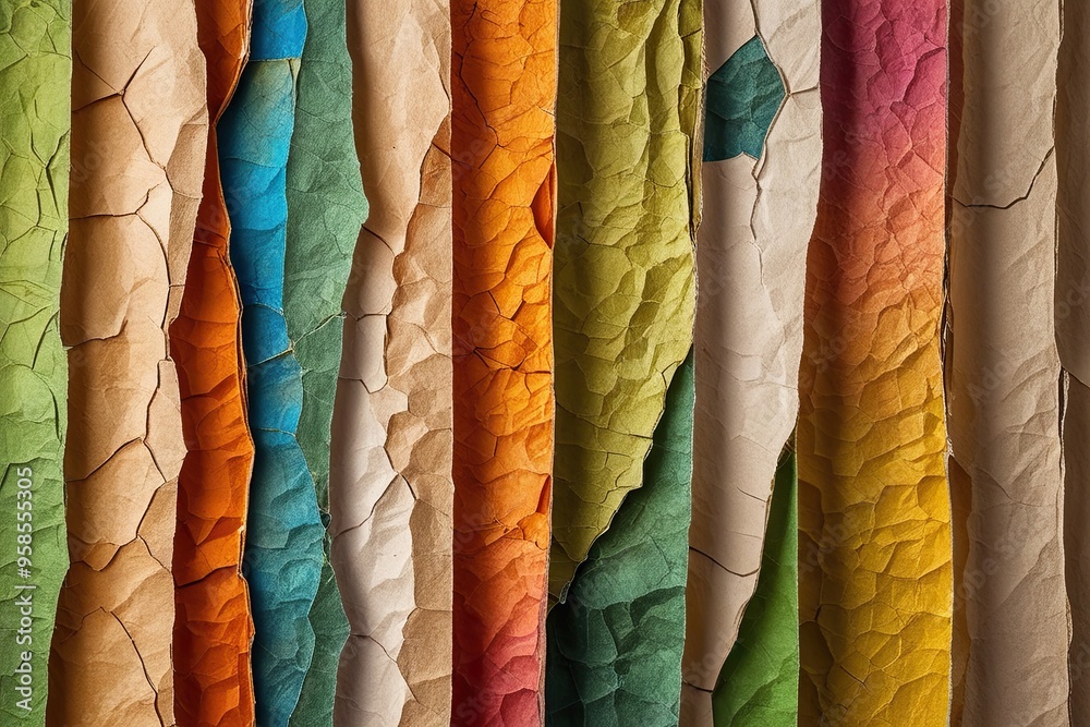 Eco-Friendly Vibrant Cracked Stained Recycled Paper Texture for ...