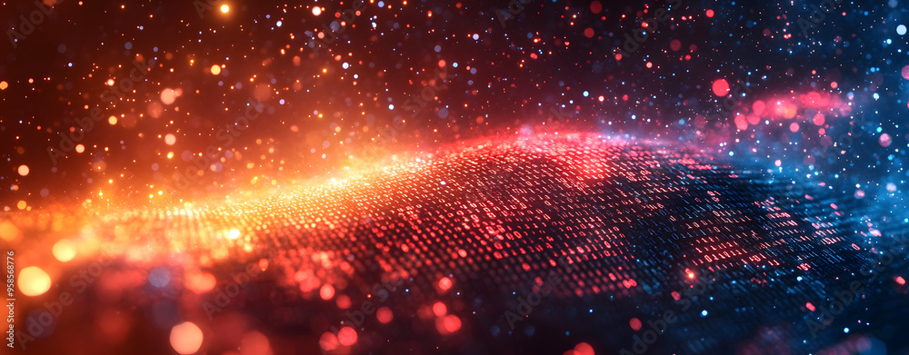 “Digital Background with a Binary Code Motif Featuring Futuristic ...