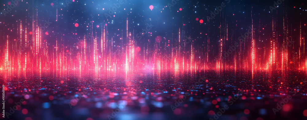 “Digital Background with a Binary Code Motif Featuring Futuristic ...
