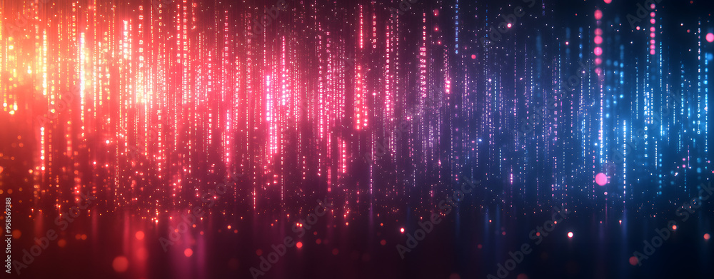 “Digital Background with a Binary Code Motif Featuring Futuristic ...