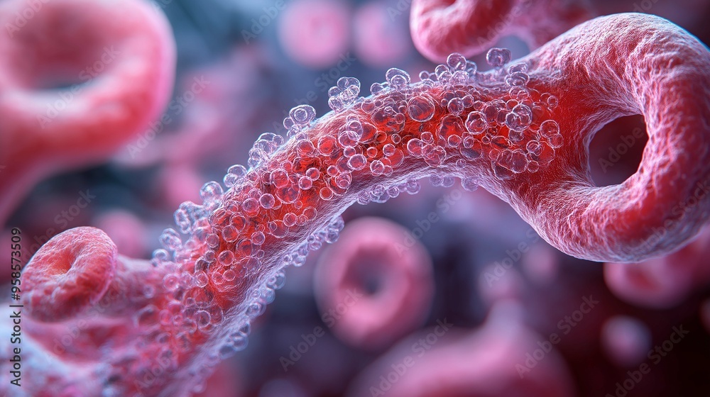 Cross-section of a capillary, highlighting oxygen exchange between ...