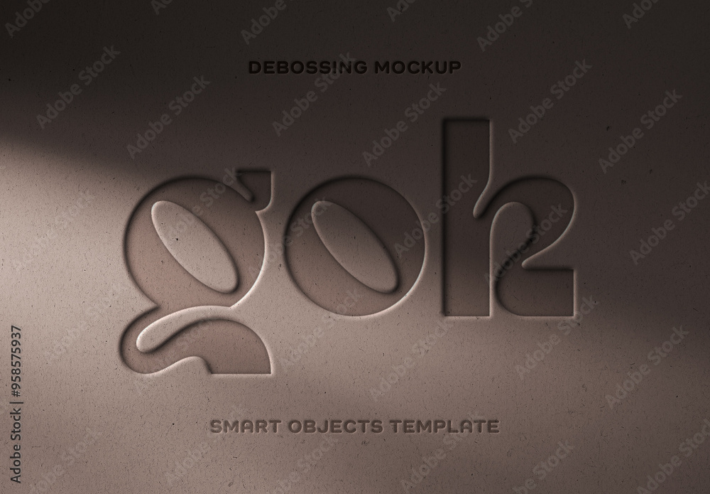 Brown Debossing Logo Mockup Stock Template | Adobe Stock