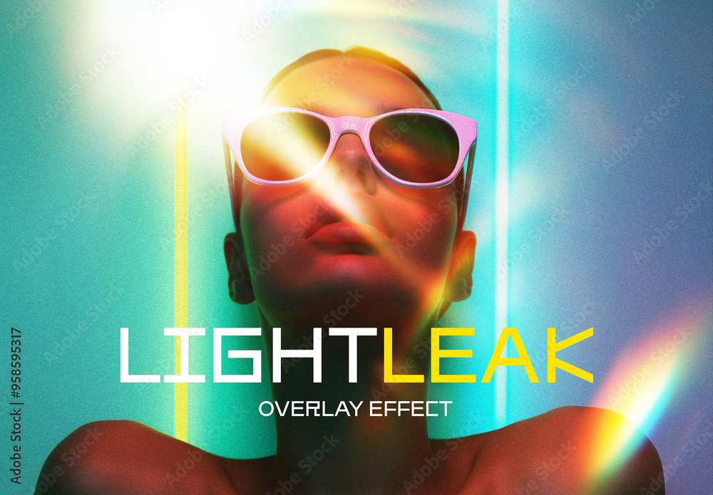 Light Glare Photo Effect Mockup With Generative AI Stock Template ...