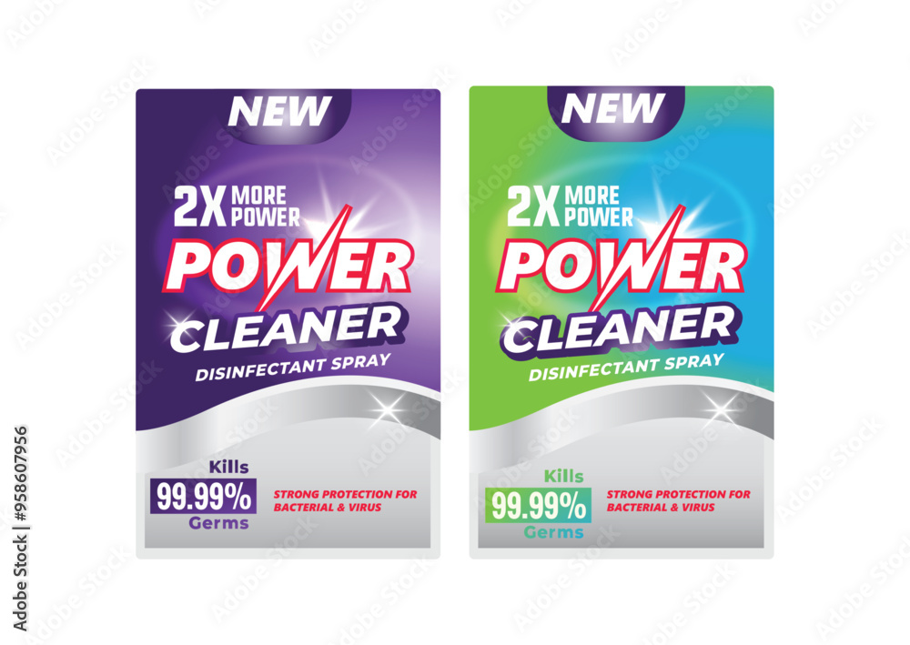 Plagát cleaner detergent powder label, cleaning product label, super ...