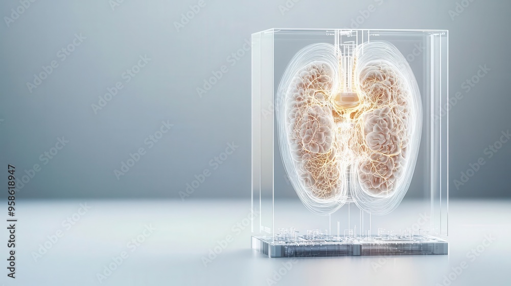 Cross-section of an organ-on-a-chip device simulating human physiology ...