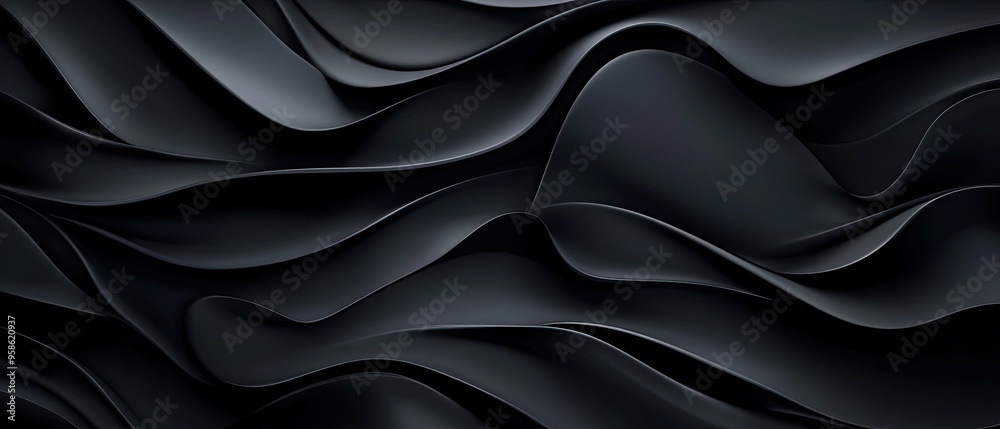 Dark abstract wave texture background with deep shadows and smooth ...