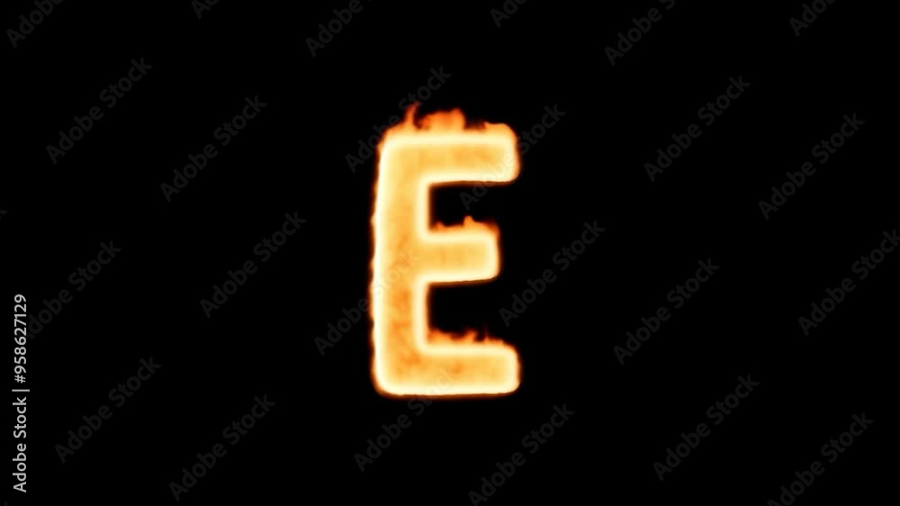letter e on fire dark background fiery alphabet glowing letters burning ...