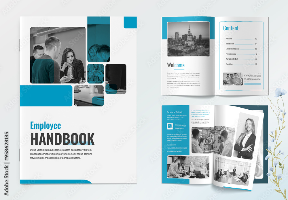 Creative Employee Handbook Design Template Stock Template | Adobe Stock