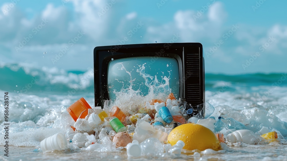 Public service announcement (PSA) on television, showing the journey of ...