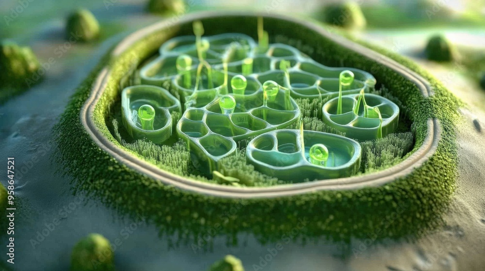Plant cell diagram showing chloroplasts and their role in ...