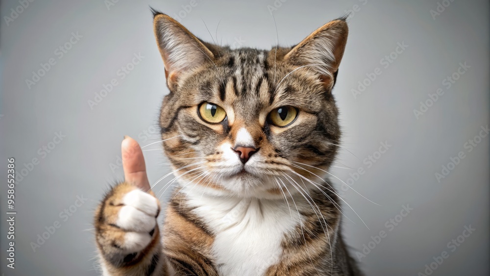 Humorous Image Of A Cat Extending Its Middle Finger In A Defiant And ...