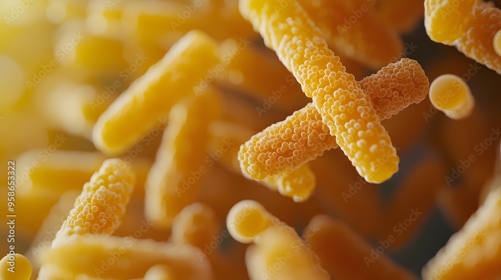 A highly detailed and realistic close-up of this bacteria: **Bacillus ...