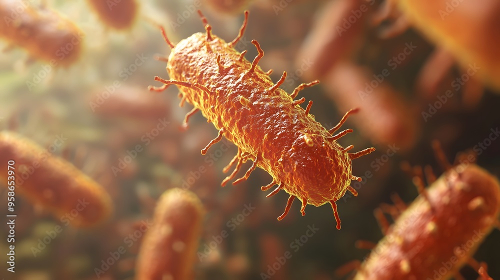 A highly detailed and realistic close-up of this bacteria: **Clostridium difficile** - Causes ...