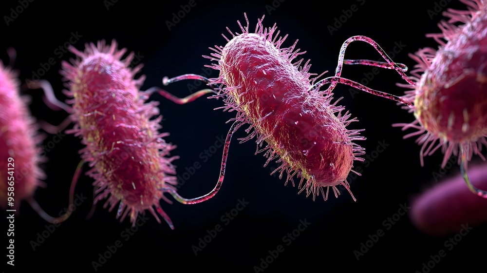 A highly detailed and realistic close-up of this bacteria: **Klebsiella ...