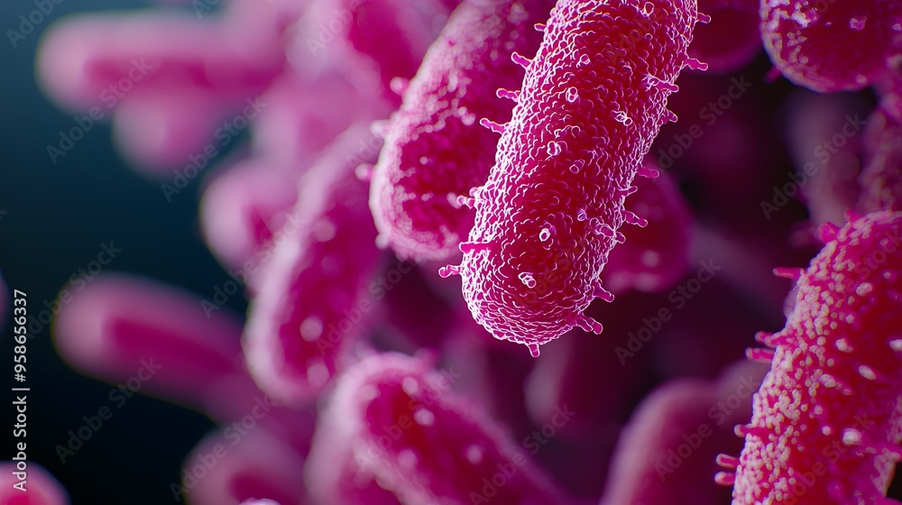 A highly detailed and realistic close-up of this bacteria: **Serratia ...