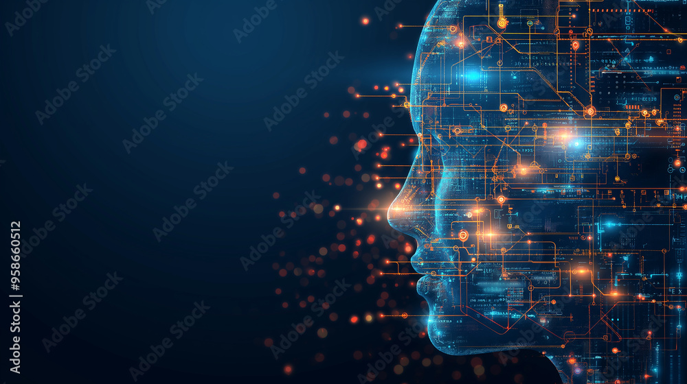 The concept of LLM, AI Large Language Model with icons concept. AI deep learning to use for work ...