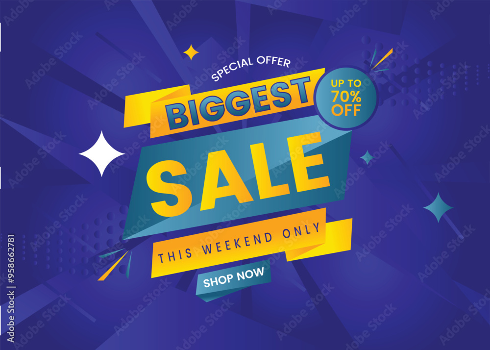 Biggest sale banner. Biggest sale of the year banner. Sale and ...