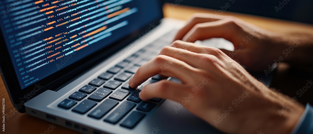 A developer immersed in website coding, working late into the night ... A developer immersed in website coding, working late into the night ...