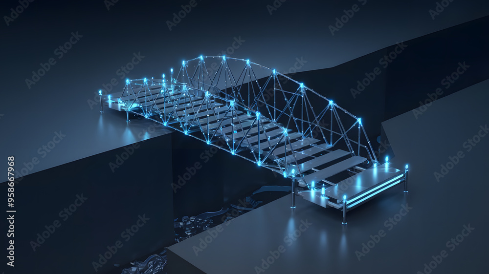 Change Management: A digital bridge being constructed over a gap ...