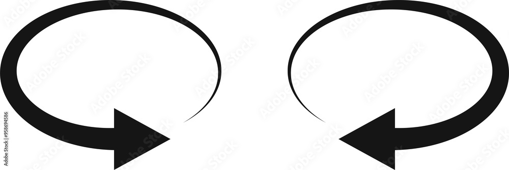 Set of Round Arrow Icons - High-Resolution Vector Circular Arrows for ...