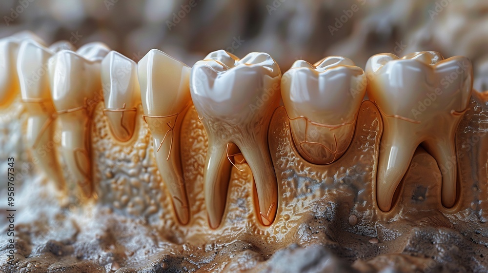 Detailed graphic of dental anatomy showcasing tooth structures enamel ...