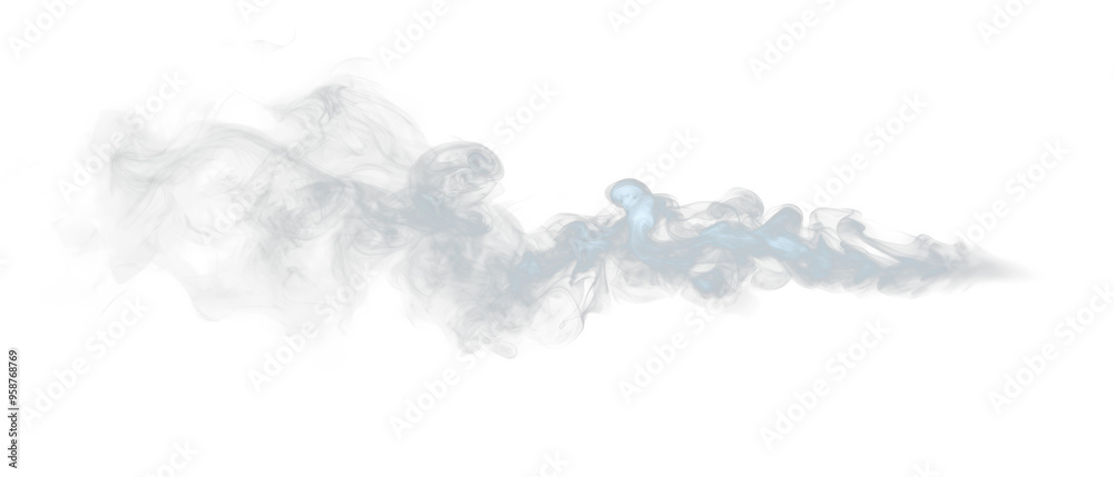 Ethereal smoke wisps drift gracefully isolate on transparent backdrop ...