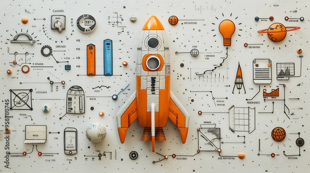 Detailed infographic of startup operations including elements like ...