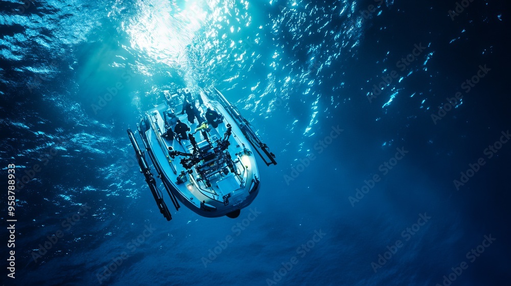 Foto de Robotic underwater research expedition, deep-sea exploration ...