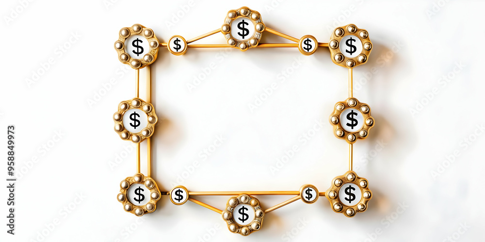 Forward Thinking AI Predictive Analytics with Dollar Icons Border Frame ...