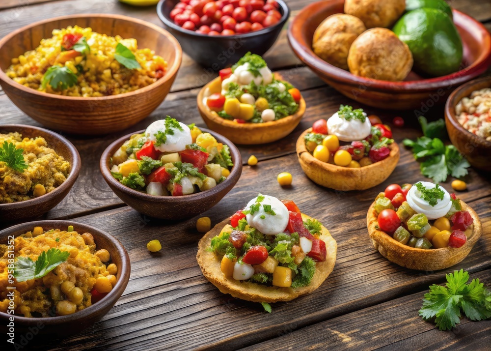 A Vibrant And Flavorful Array Of Indian Street Food Chaat Dishes ...