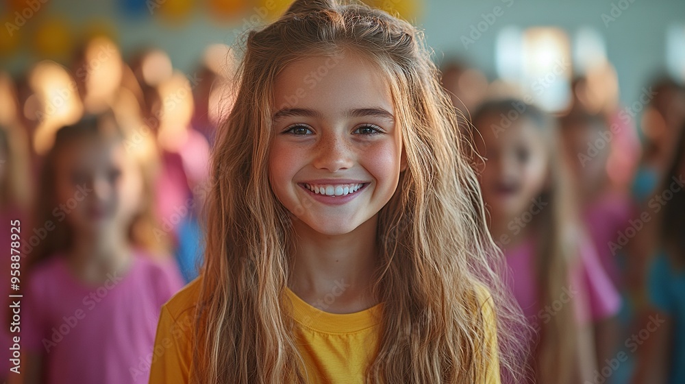 pe teachers and group of elementary students exercising during class at ...