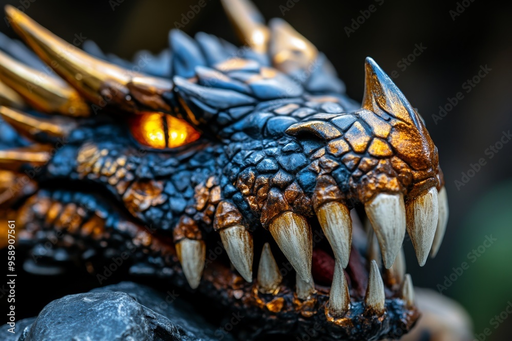 Dragon claws, razor-sharp, tearing through stone showcase the immense ...