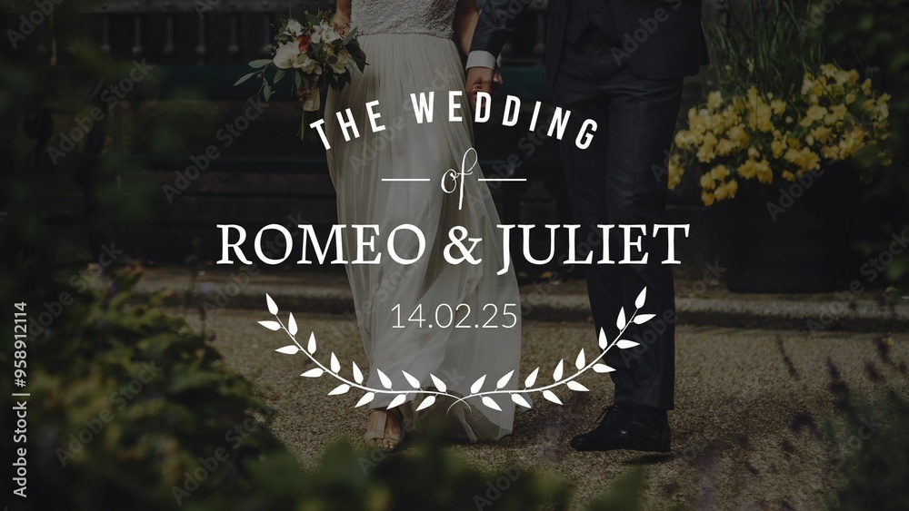 Beautiful Wedding Husband & Wife with Date Title Intro Stock Template ...
