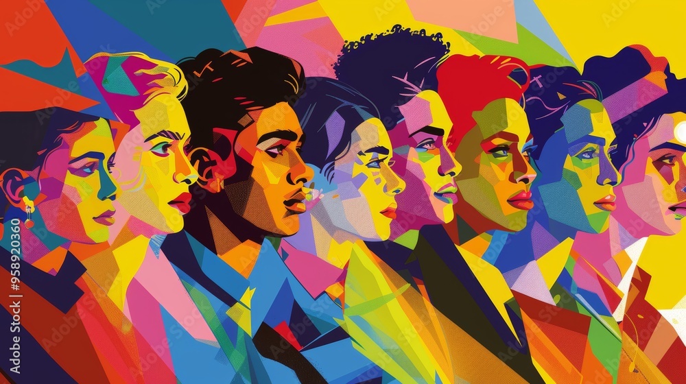 Vibrant Illustration of Iconic LGBTQ+ Activists in Modern Art Style ...