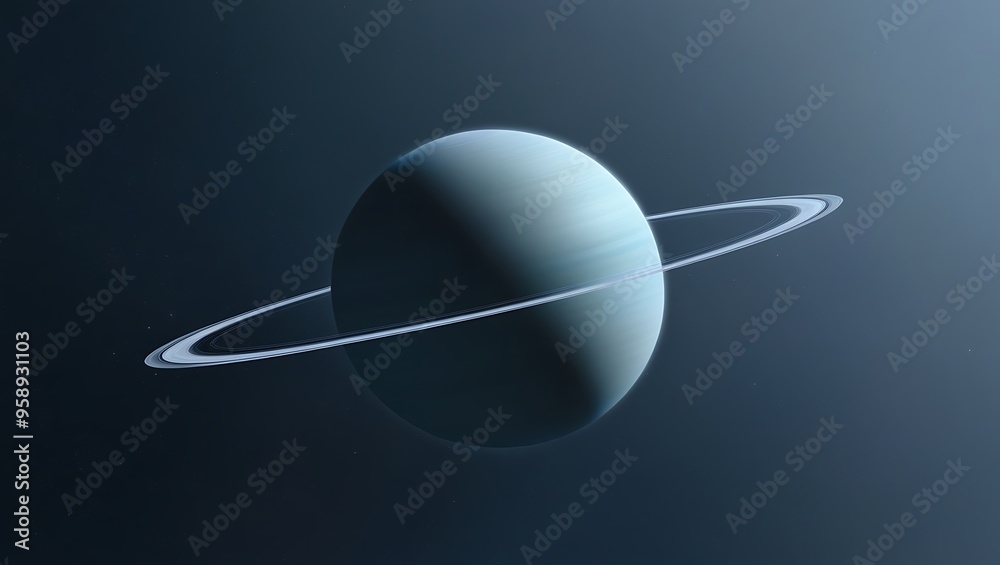 illustration of the planet Uranus floating in space. The planet should ...