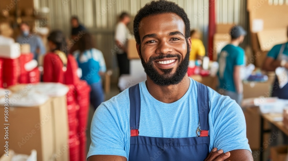 Empowered Community Coordinator: Confident Volunteer with Crossed Arms ...