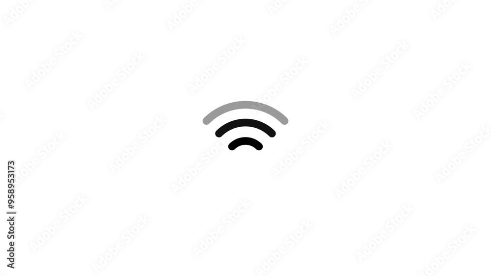 Animated of Wifi hotspot icon symbol signal. Wireless animation, alarm ...